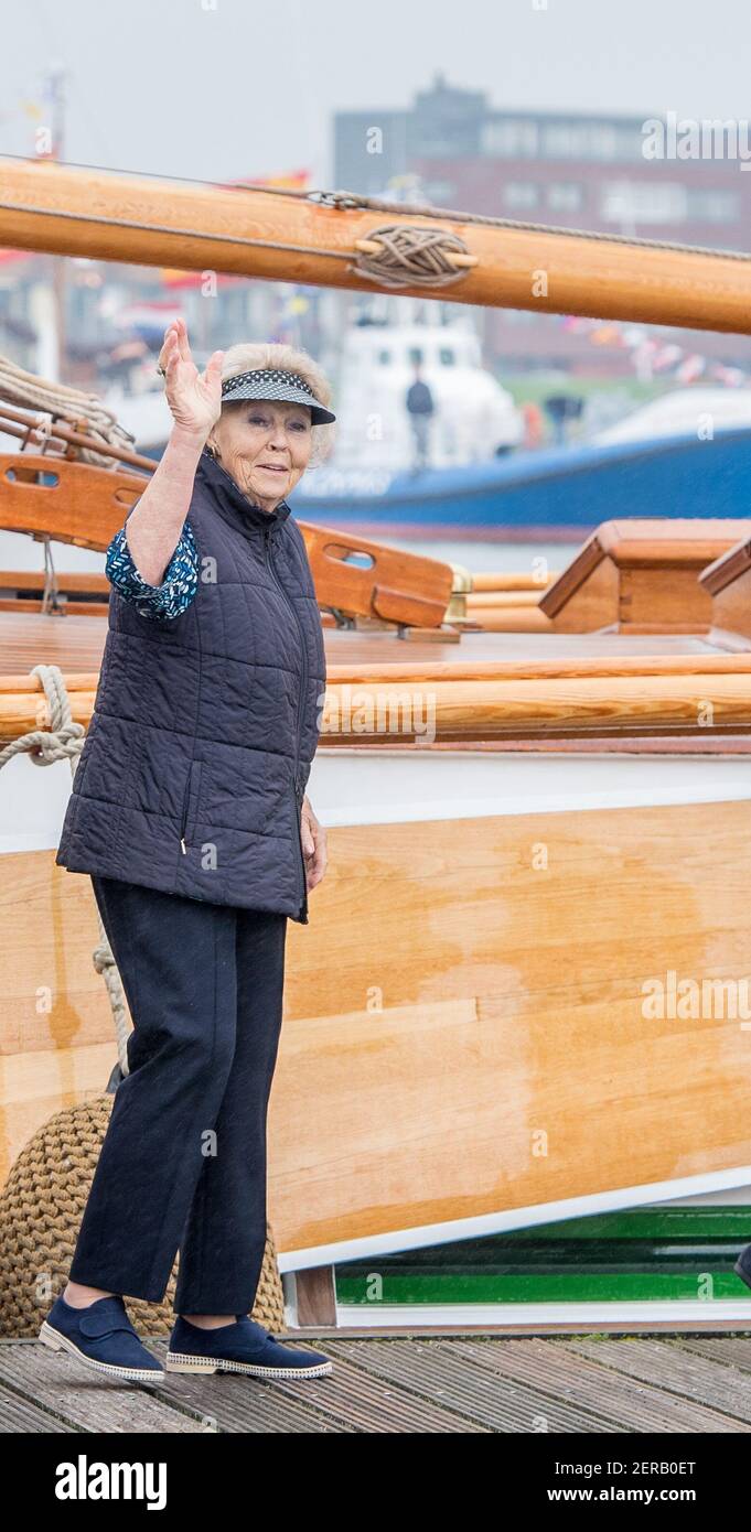Princess Beatrix sails the Groene Draeck (Green Dragon) during a fleet ...