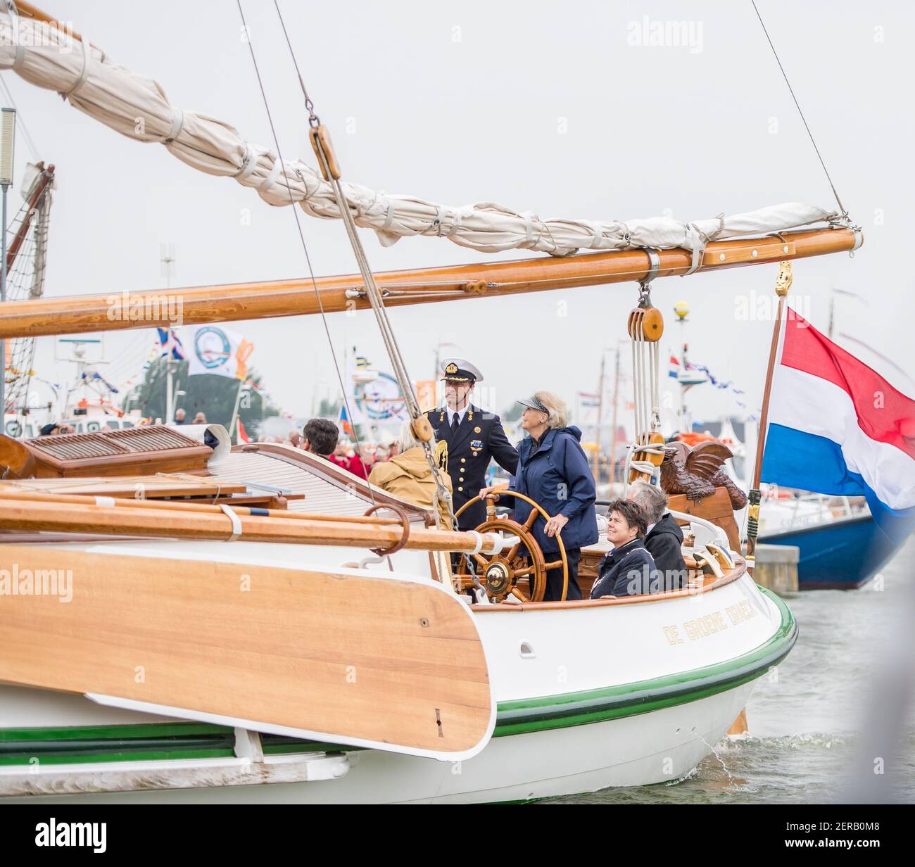 Princess Beatrix sails the Groene Draeck (Green Dragon) during a fleet ...