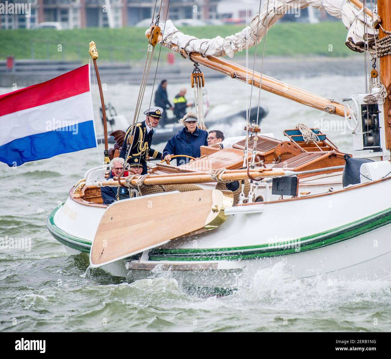 Princess Beatrix sails the Groene Draeck (Green Dragon) during a fleet ...