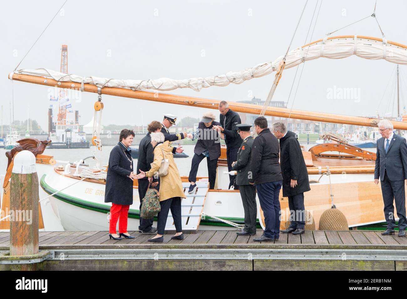 Princess Beatrix sails the Groene Draeck (Green Dragon) during a fleet ...