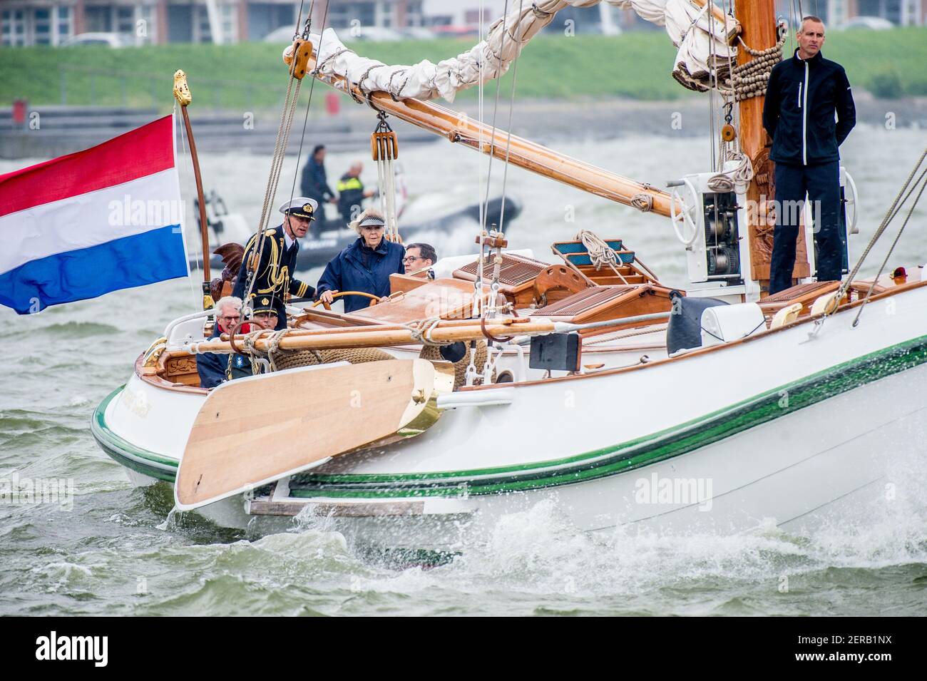 Princess Beatrix sails the Groene Draeck (Green Dragon) during a fleet ...