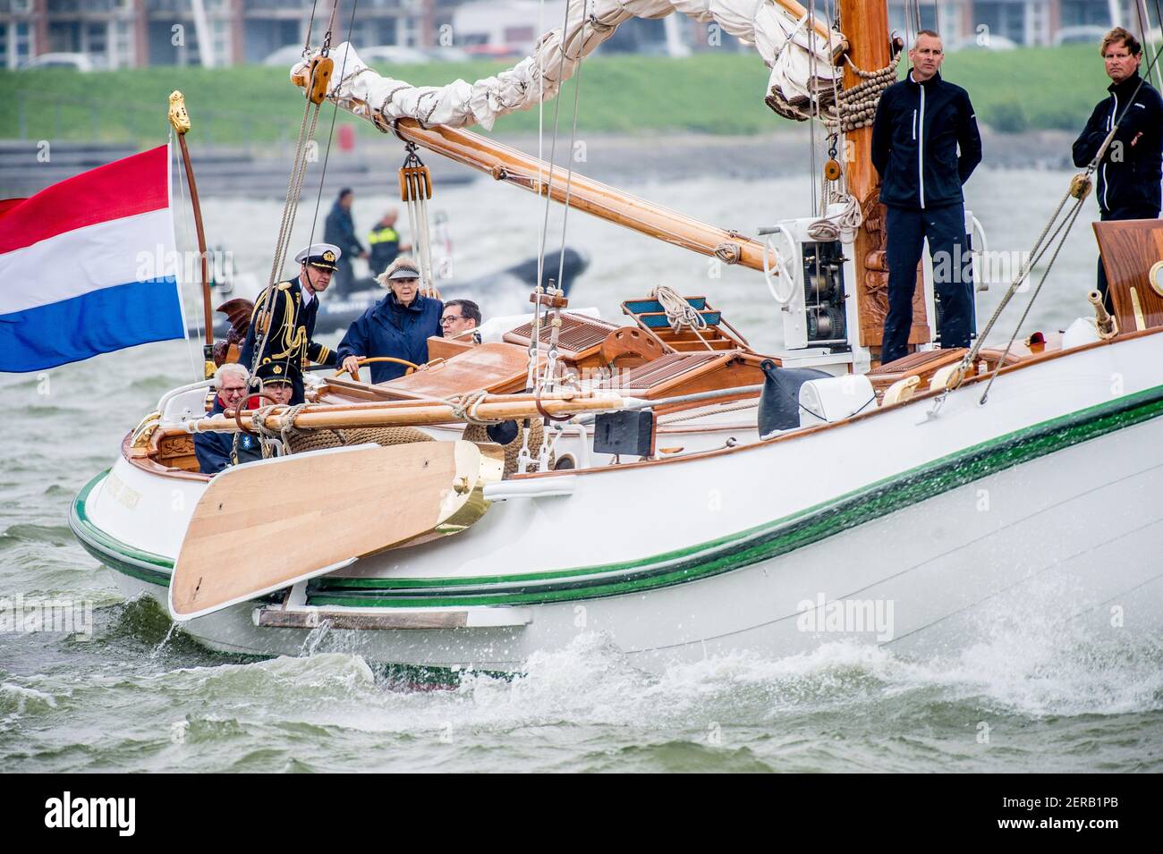 Princess Beatrix sails the Groene Draeck (Green Dragon) during a fleet ...