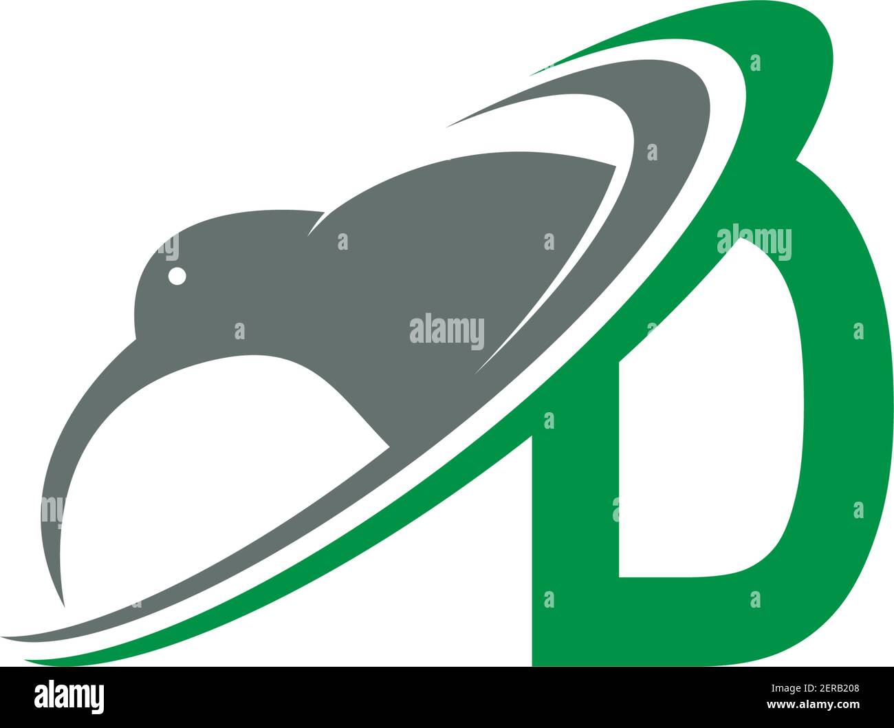 Letter D with kiwi bird logo icon design vector illustration Stock ...