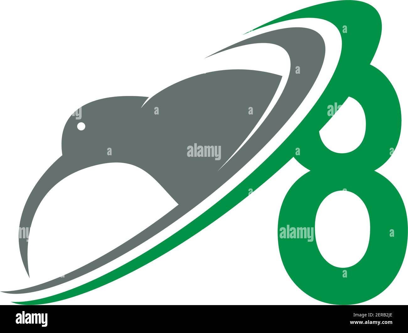 Number 8 with kiwi bird logo icon design vector illustration Stock ...