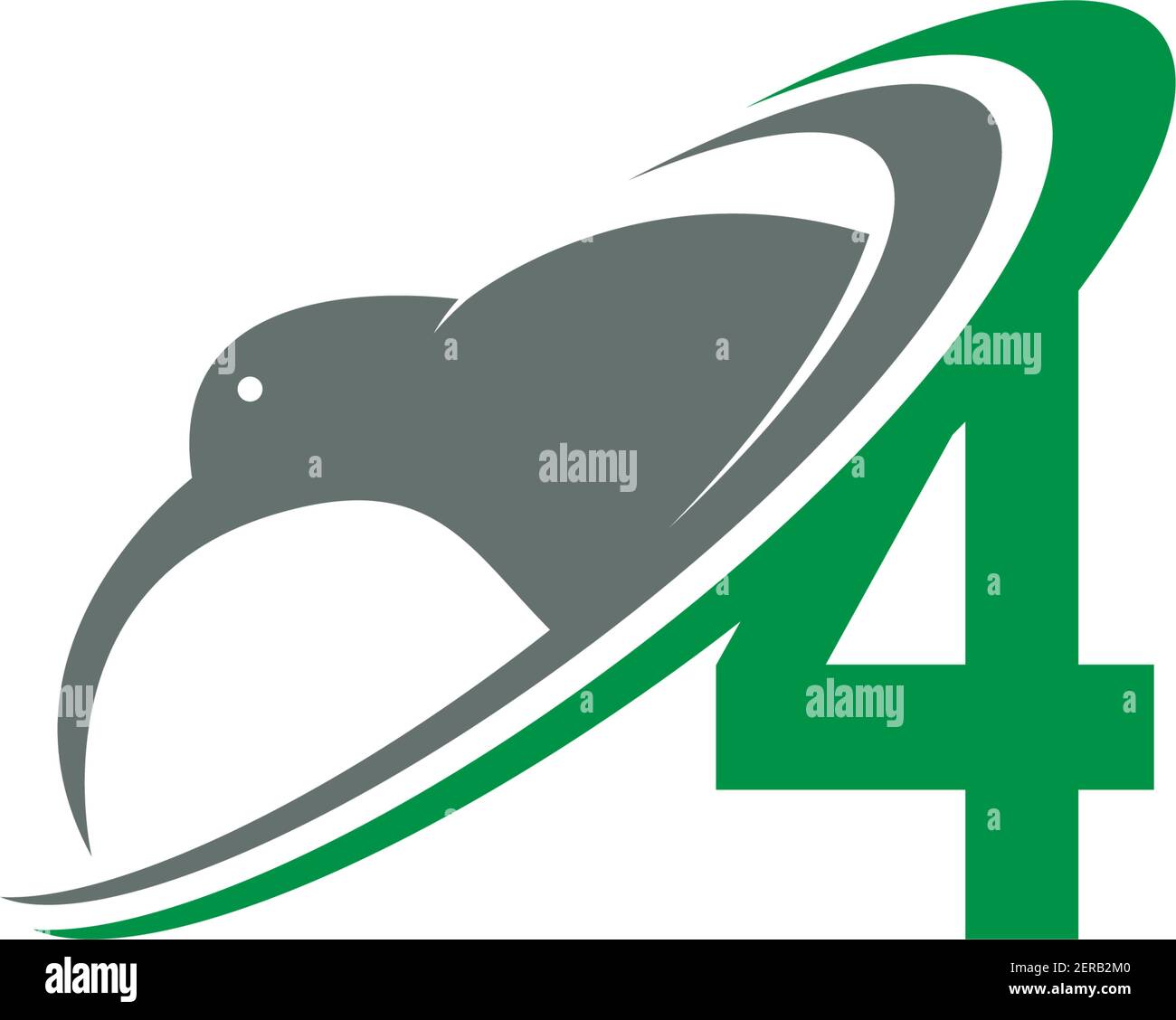 Number 4 with kiwi bird logo icon design vector illustration Stock ...