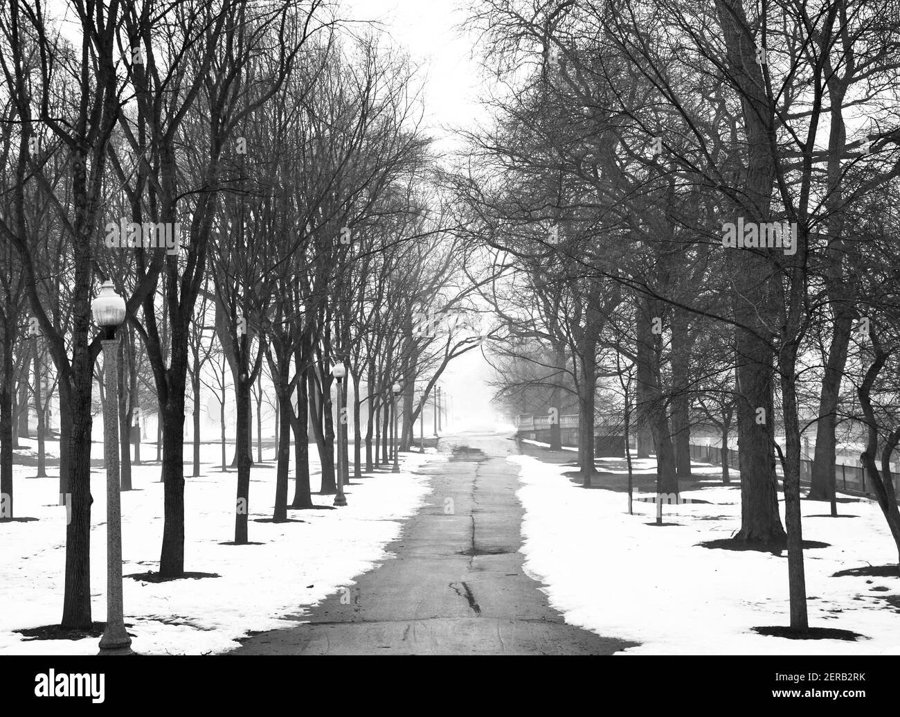 Empty park pathway hi-res stock photography and images - Alamy