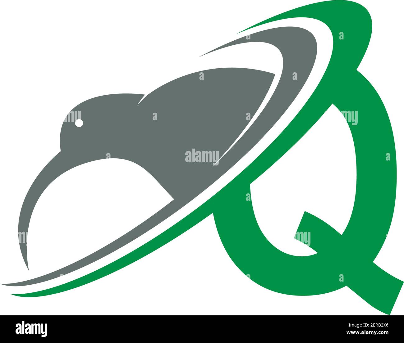 Letter Q with kiwi bird logo icon design vector illustration Stock ...