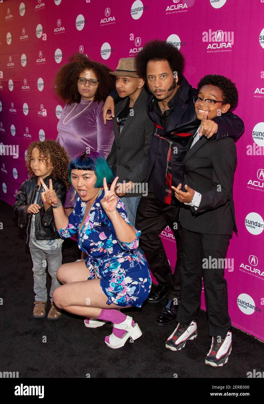 Director Boots Riley and his family attend the Sundance Institute at ...