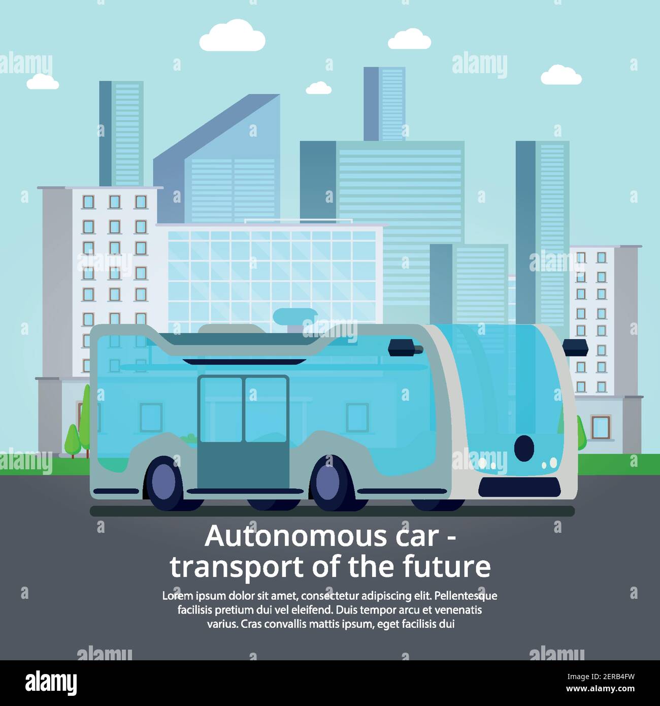 Autonomous driverless transportation vehicles of future flat ...