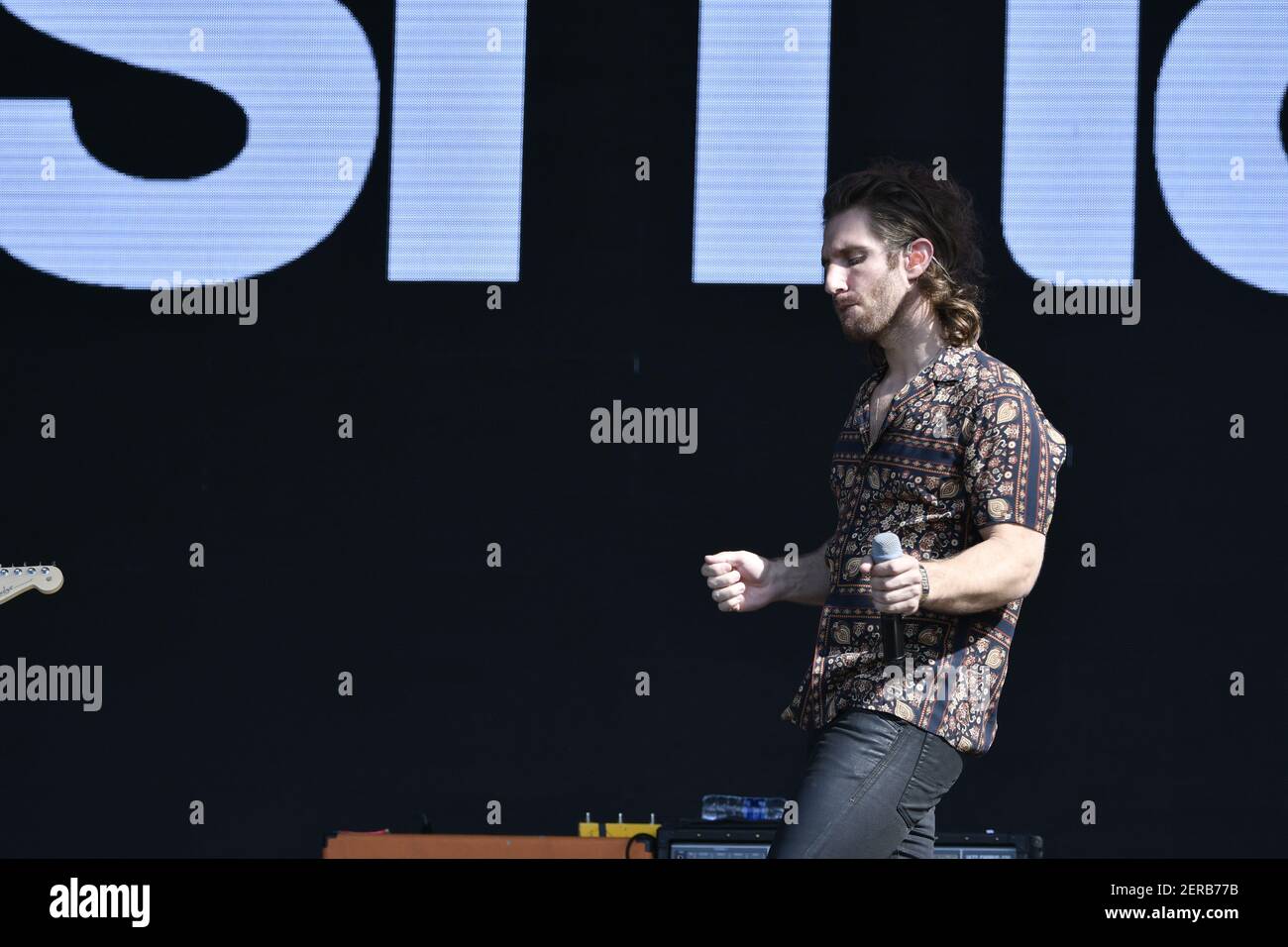 Sean Scanlon, lead singer of US Indie pop band Smallpools performs on ...