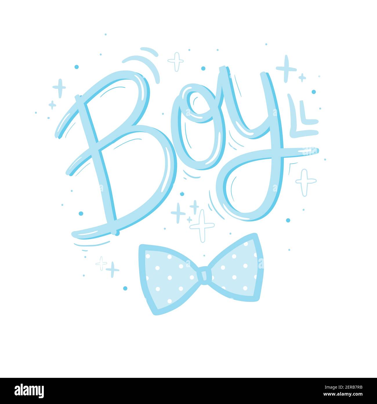 Vector lettering boy. Baby shower design element for invitation design ...