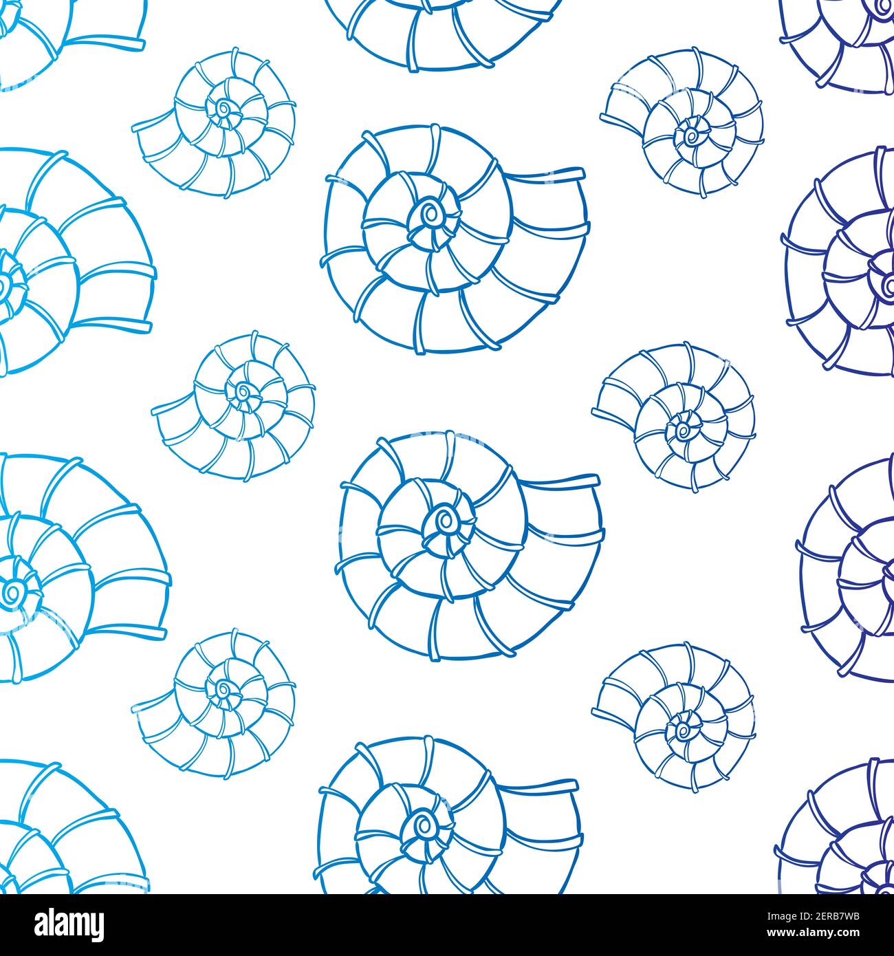 Seashell seamless pattern. Scallop vector background. Vector Illustration Stock Vector Image ...