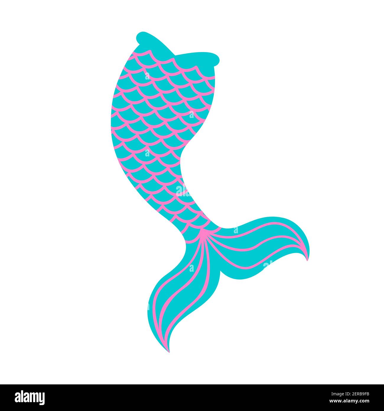 Mermaid tail isolated on white background. Decoration for girls party ...