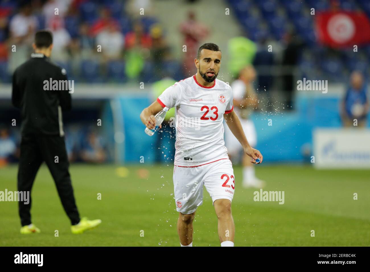 Tunisian football player Naim Sliti during the match. June 18, 2018 ...