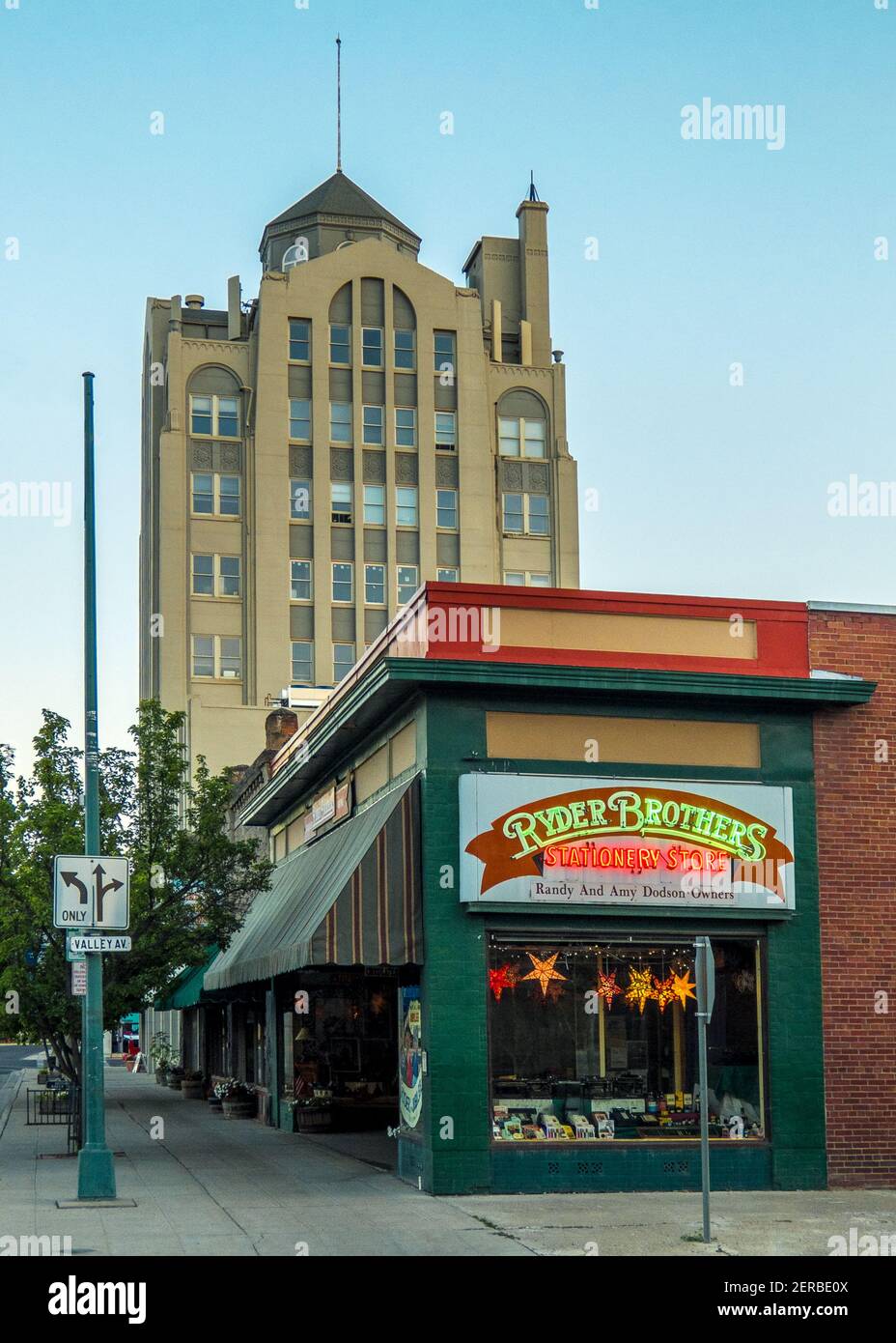 The art deco Baker City Tower, built in 1929 in Baker City, Oregon ...