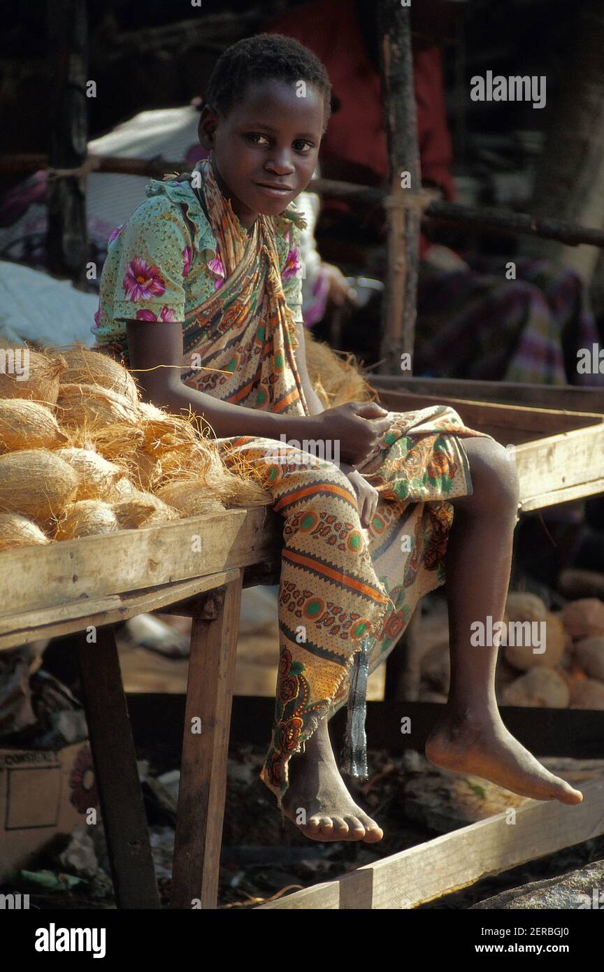 African child with fruit market hi-res stock photography and images - Alamy