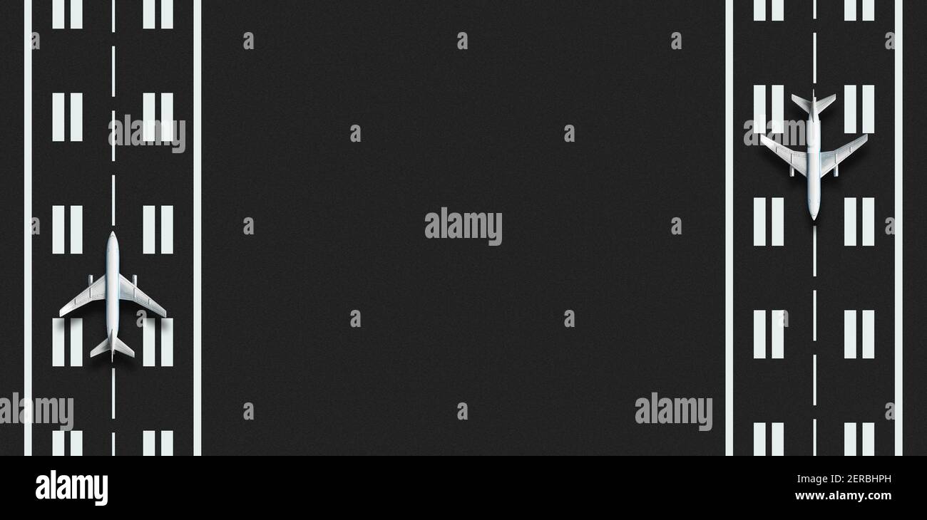 Abstract airplane preparing to take off on the runway copy space Stock ...