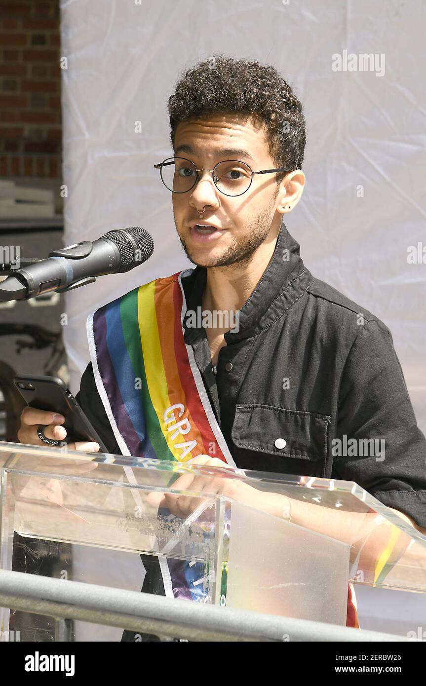 Grand Marshal Tyler Ford attends the NYC LGBTQIA+ Pride March on June ...