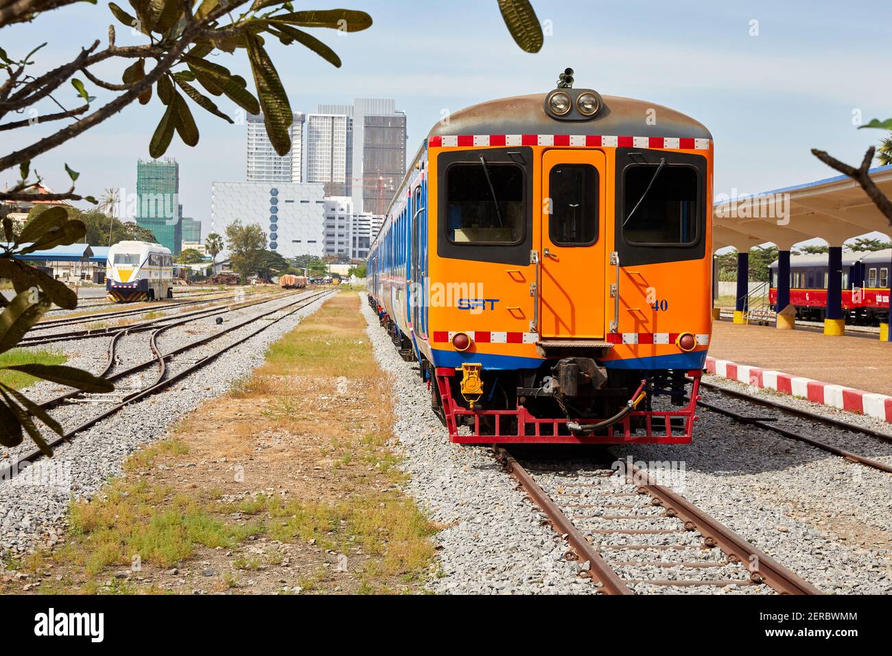 The platforms of Phnom Penh Royal Railway Station, Cambodia. Built in ...