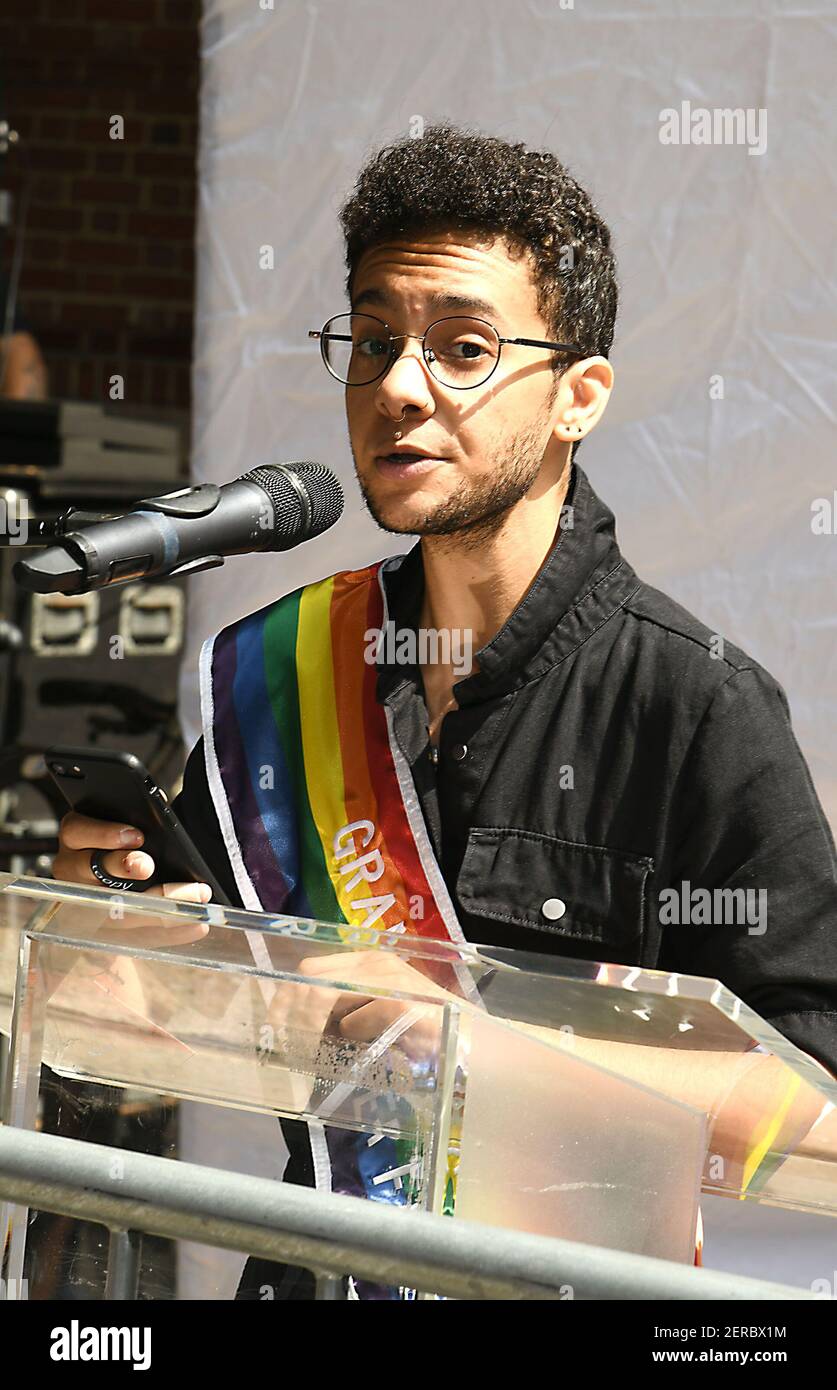 Grand Marshal Tyler Ford attends the NYC LGBTQIA+ Pride March on June ...