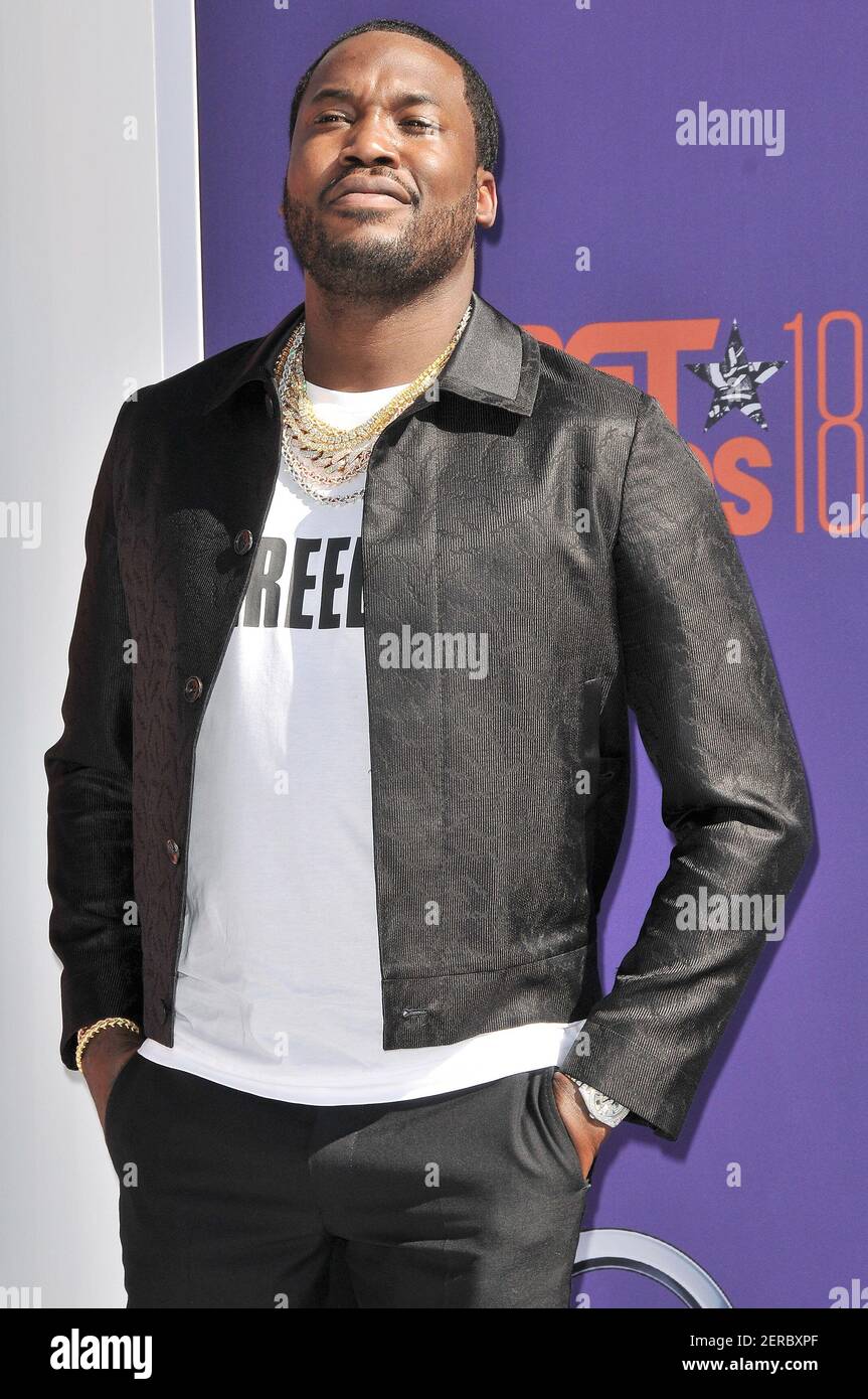 Meek Mill arrives at the 2018 BET Awards held at the Microsoft Theater ...