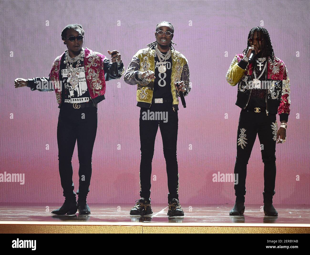 LOS ANGELES - JUNE 24: Migos perform on the 2018 BET Awards at the ...