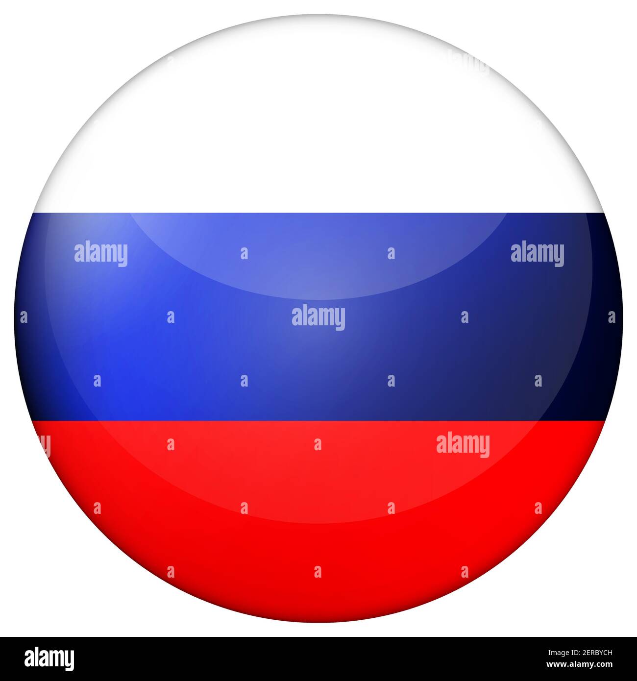 Glass light ball with flag of Russia. Round sphere, template icon ...