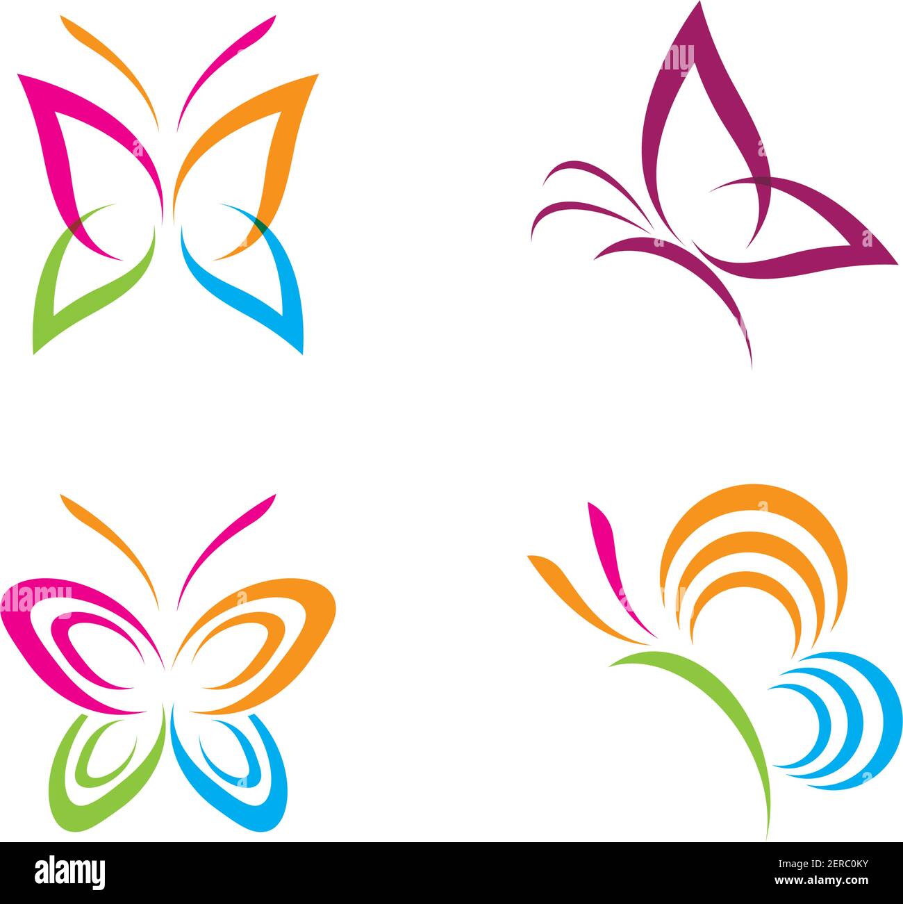 Butterfly Logo Template Vector Icon Illustration Design Stock Vector