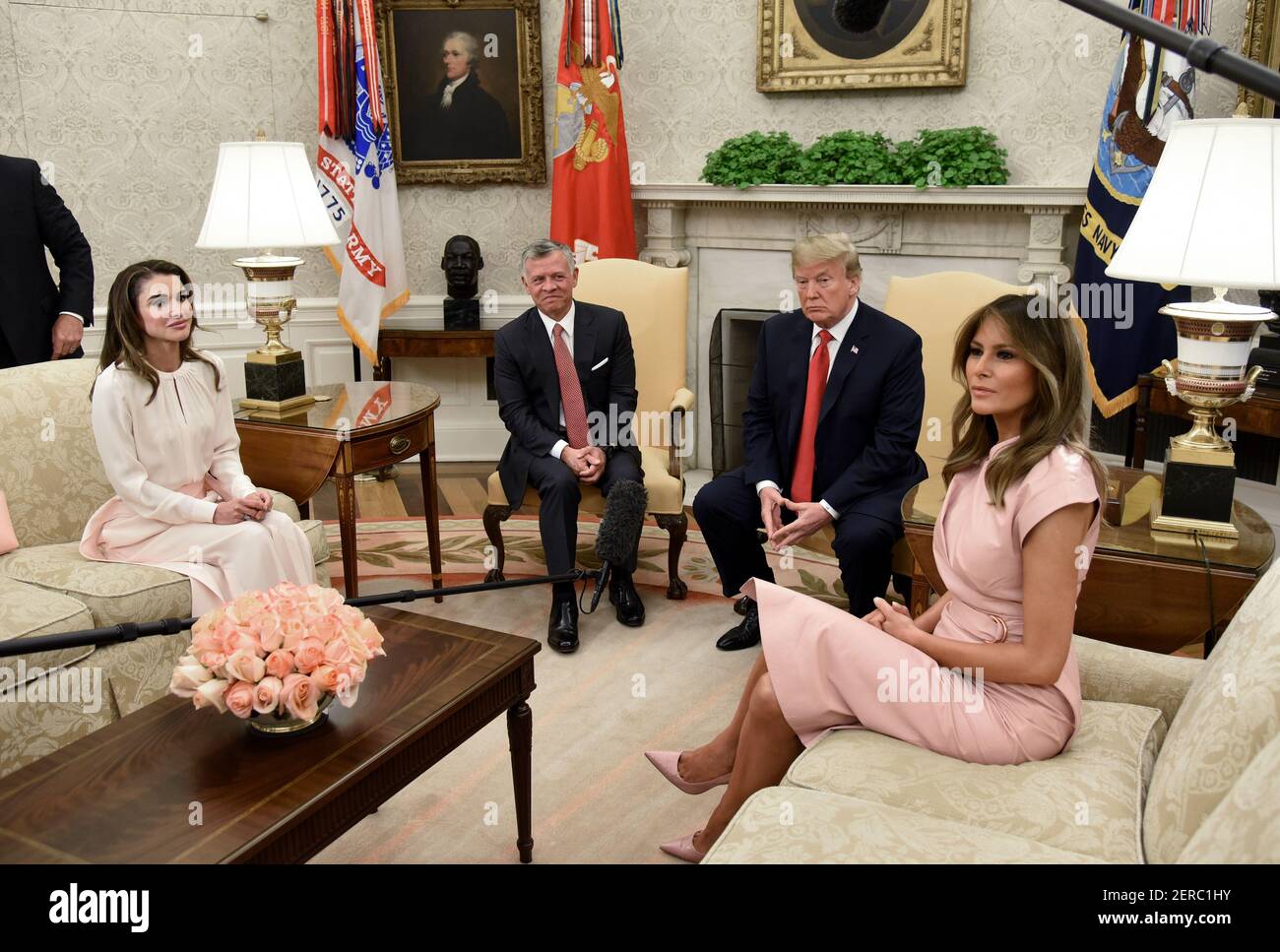 U.S. President Donald Trump and first lady Melania Trump meet with King ...