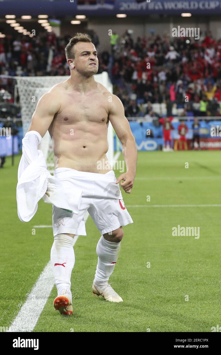 Swiss football player Xherdan Shaqiri during the match. June 22, 2018 ...