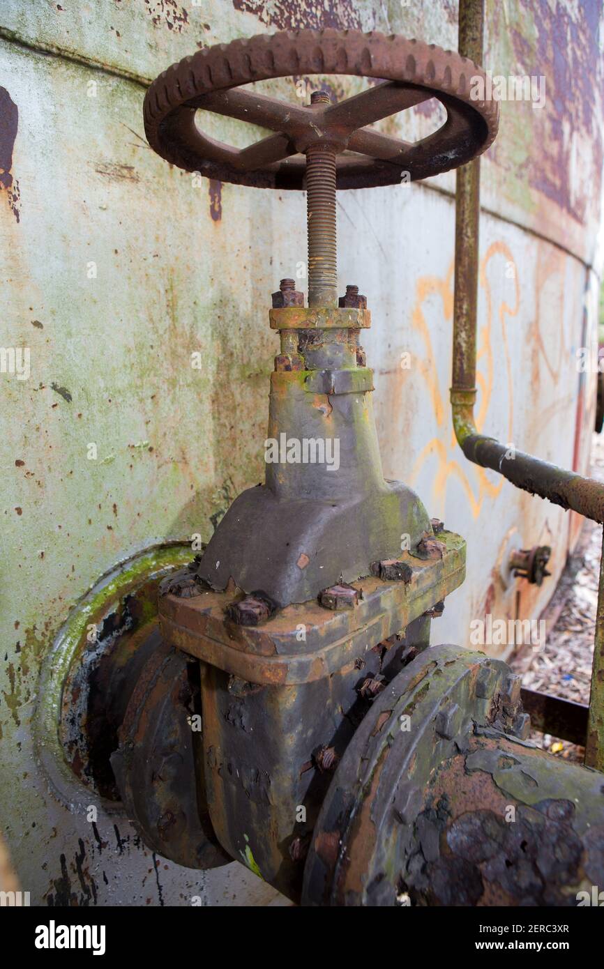 Navy fuel tank valves Cairns Australia. Built 1943 for allied military ...