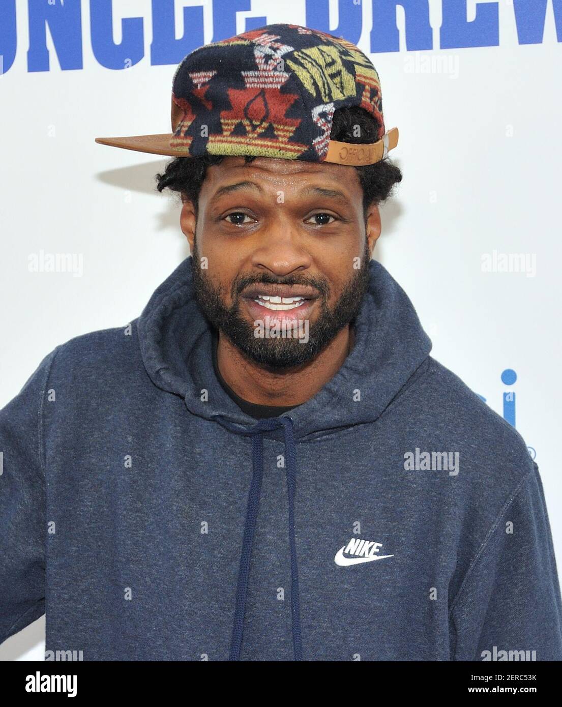 Comedian Derek Gaines attends the world premiere of Uncle Drew at Alice ...