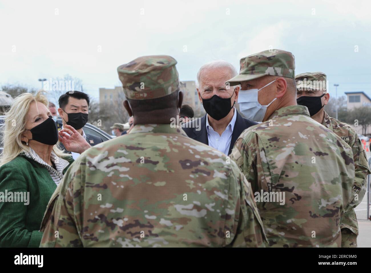 U.S President Joe Biden and First Lady Dr. Jill Biden speak with USAF ...