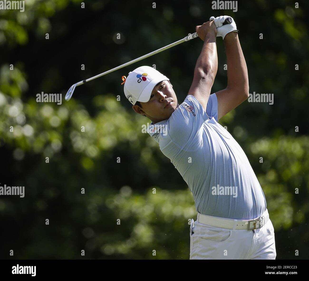 June 29, 2018: Si Woo Kim tees off on the 3rd hole during the second ...