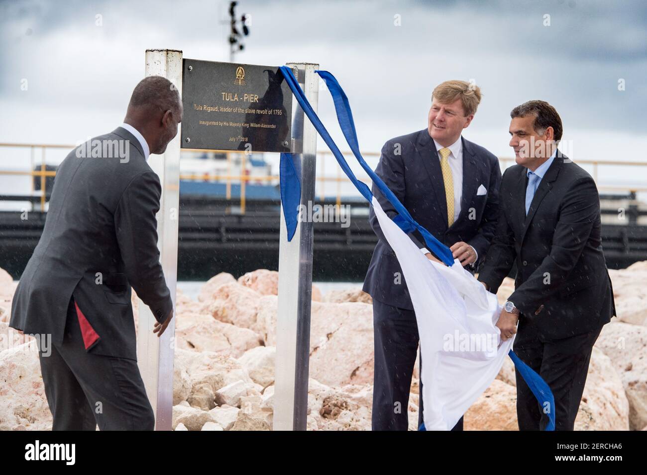 King Willem-Alexander on day one of their two-day visit to Curacao on ...