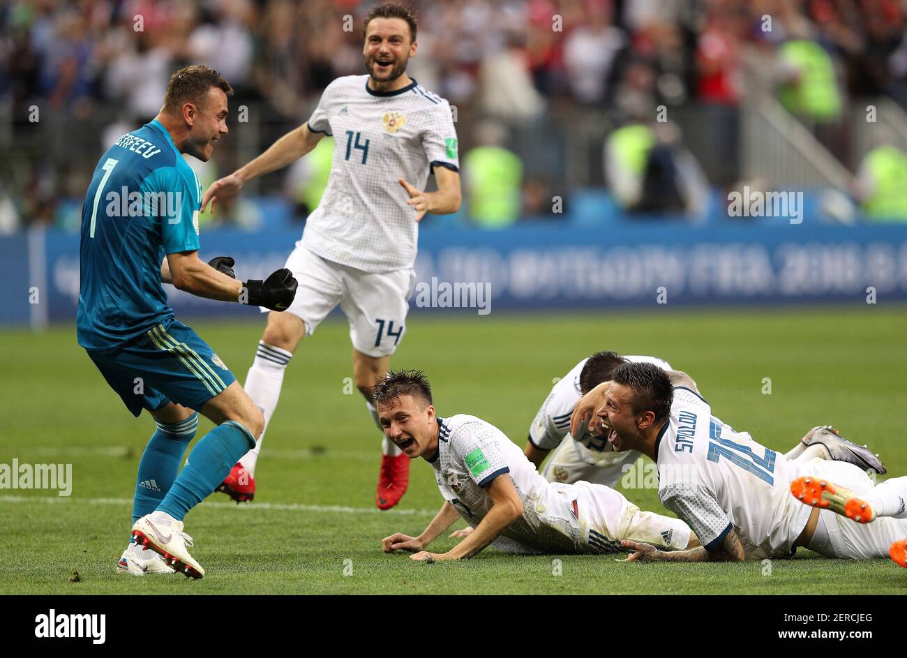 MOSCOU, MO - 01.07.2018: SPAIN VS RUSSIA - Igor AKINFEEV and other ...