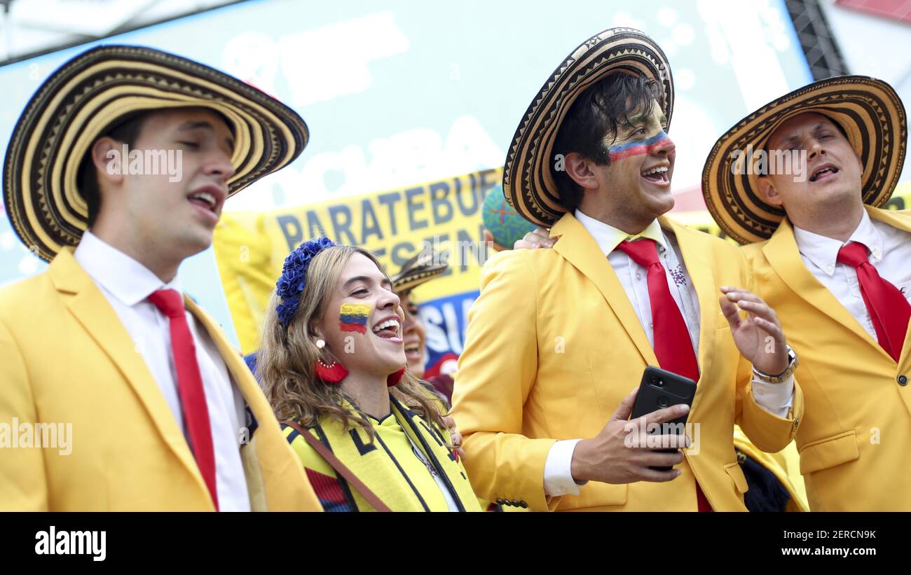 Football fans before the match. June 3, 2018. Russia, Moscow. Photo credit: Mikhail Shapaev ...