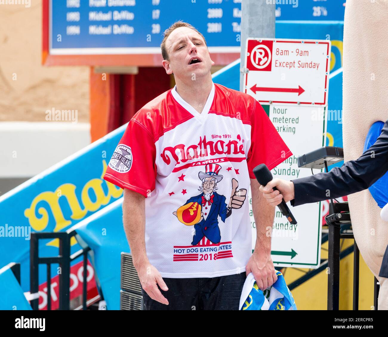 Joey Chestniut ate 74 hot dogs and buns in ten minutes, a new world ...