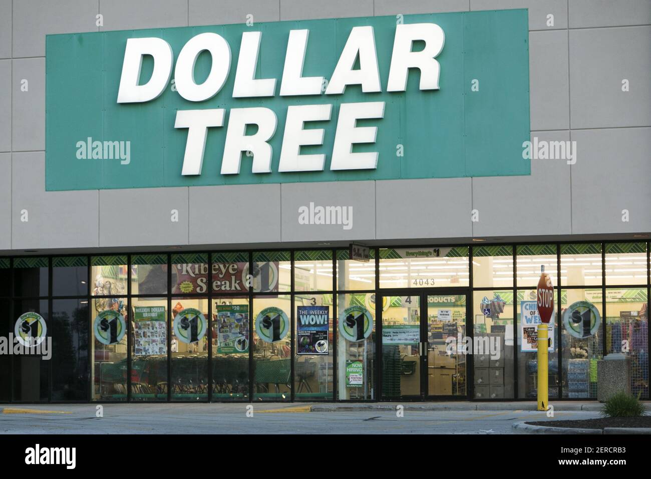 A logo sign outside of a Dollar Tree retail store in Sheboygan ...