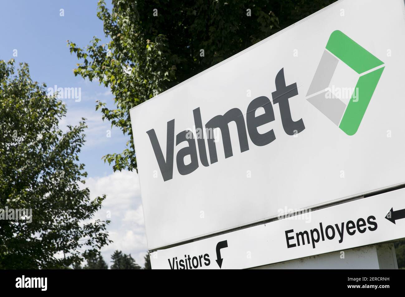 A logo sign outside of a facility occupied by The Valmet Corporation in ...