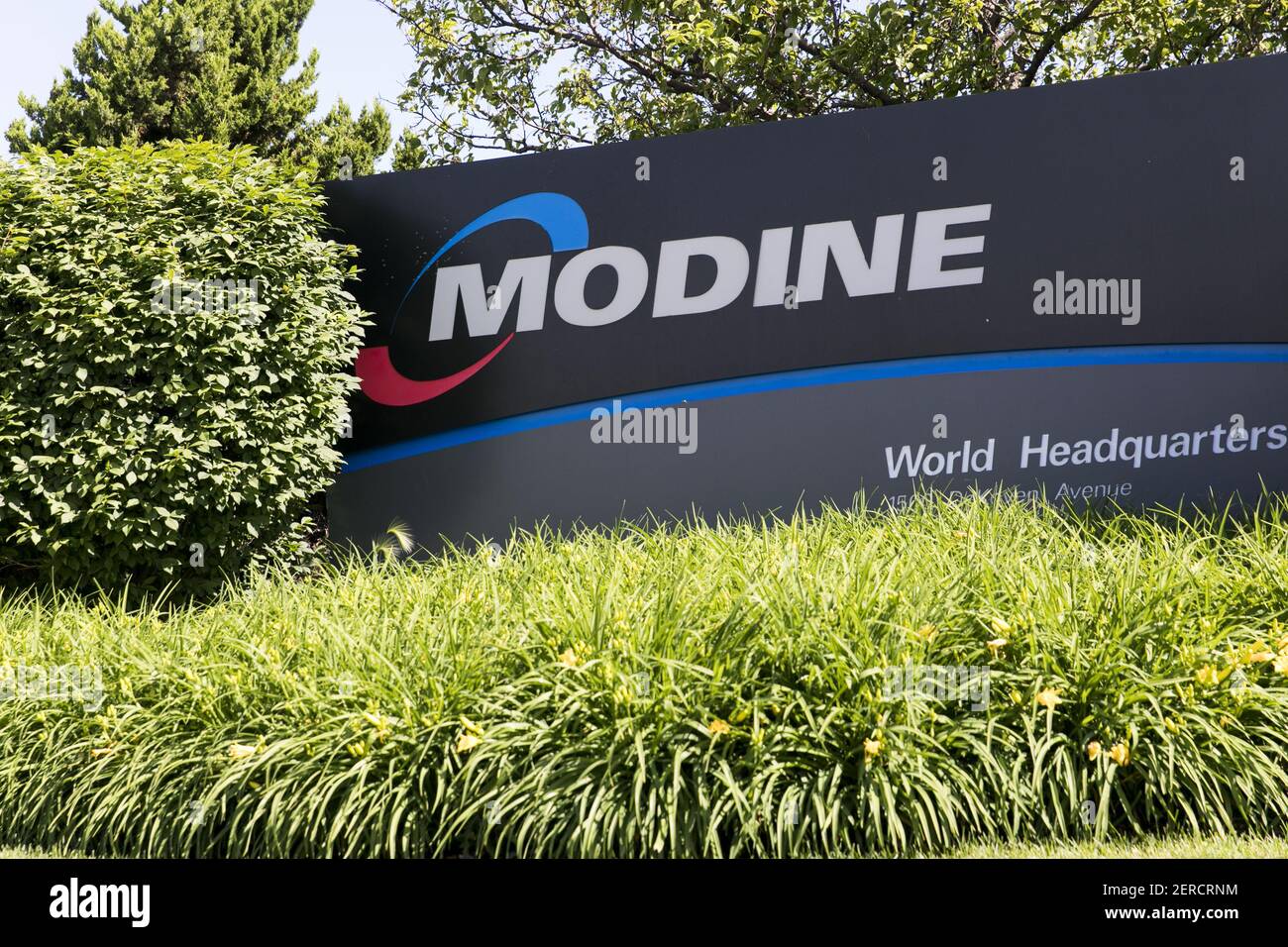A logo sign outside of the headquarters of The Modine Manufacturing ...