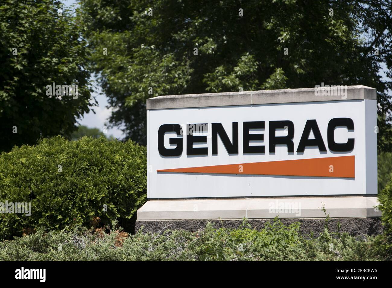 A logo sign outside of a facility occupied by Generac Power Systems in ...