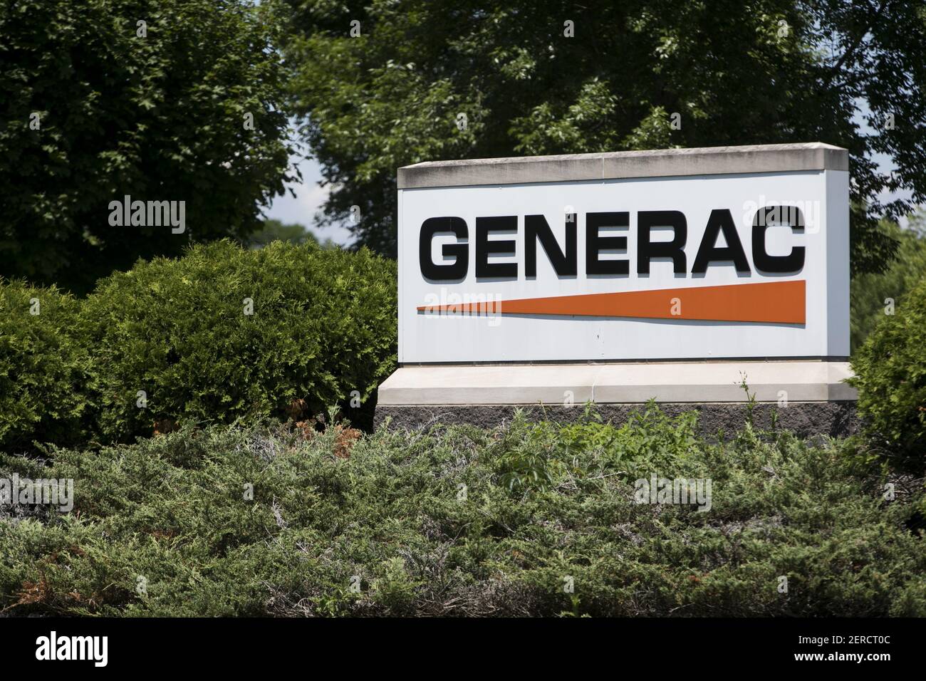 A logo sign outside of a facility occupied by Generac Power Systems in ...