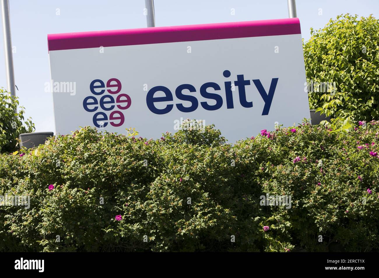 A logo sign outside of a facility occupied by Essity in Neenah ...