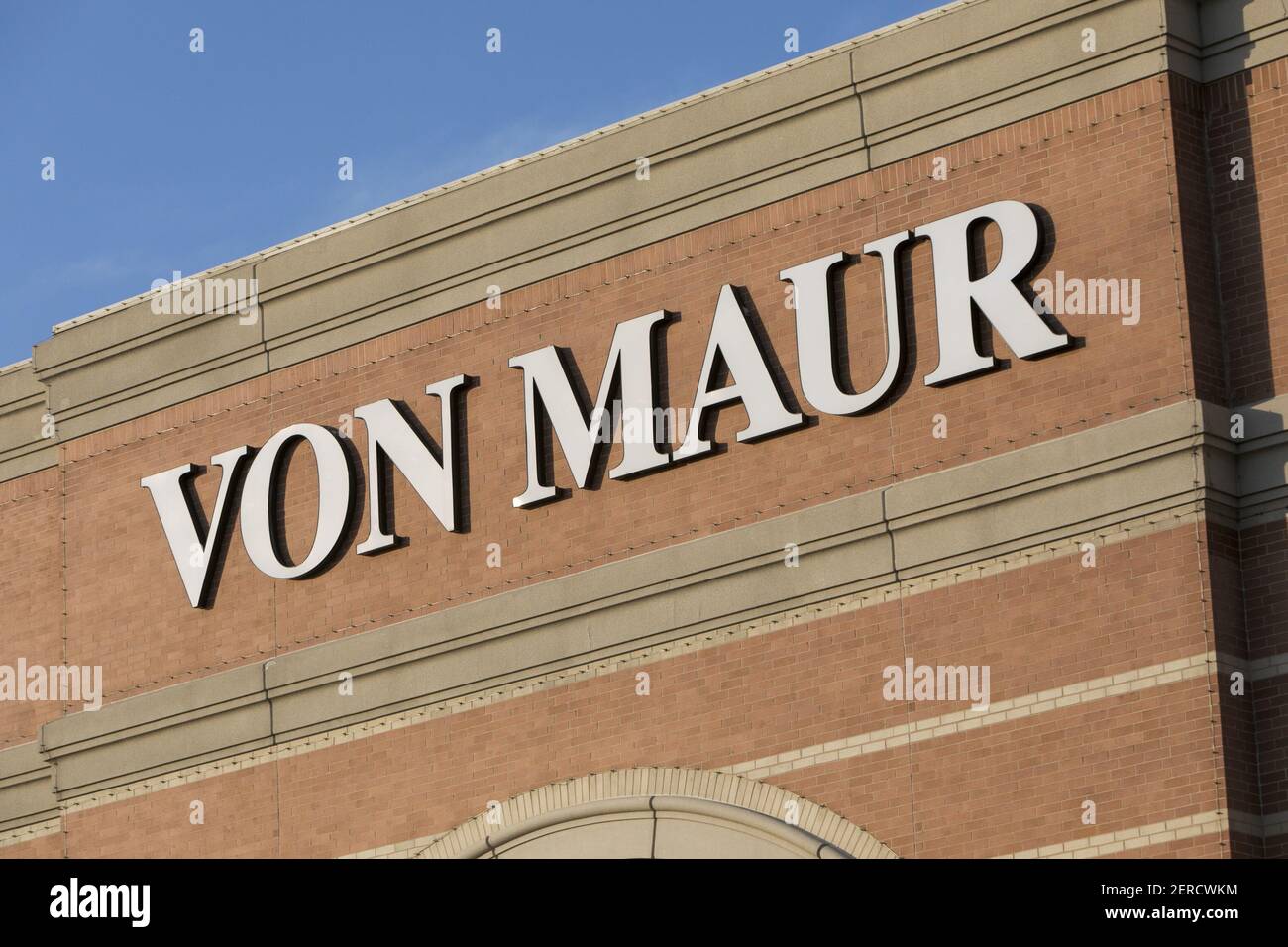 A logo sign outside of a Von Maur, Inc., retail store in Omaha ...