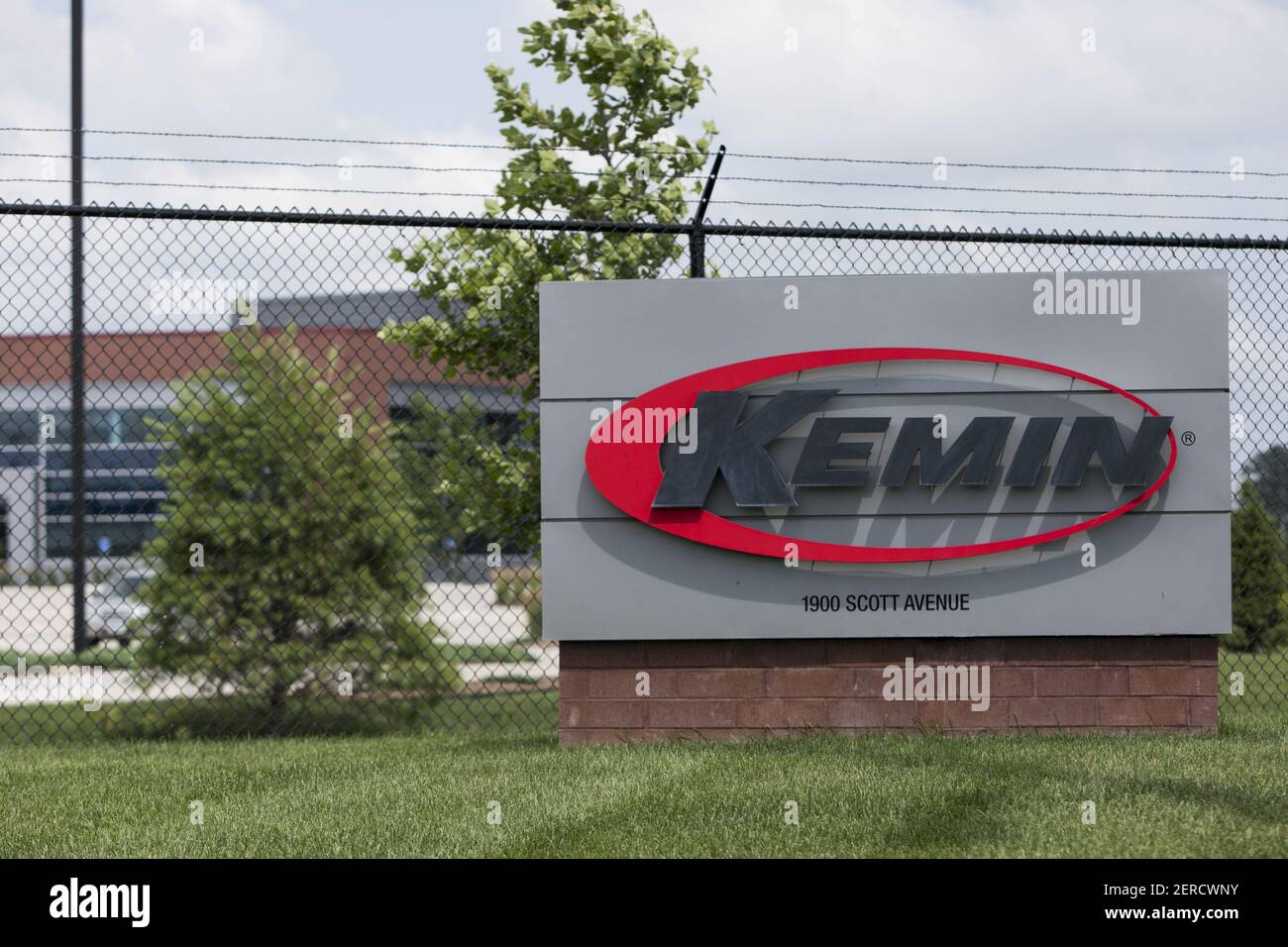 A logo sign outside of a facility occupied by Kemin Industries in Des ...