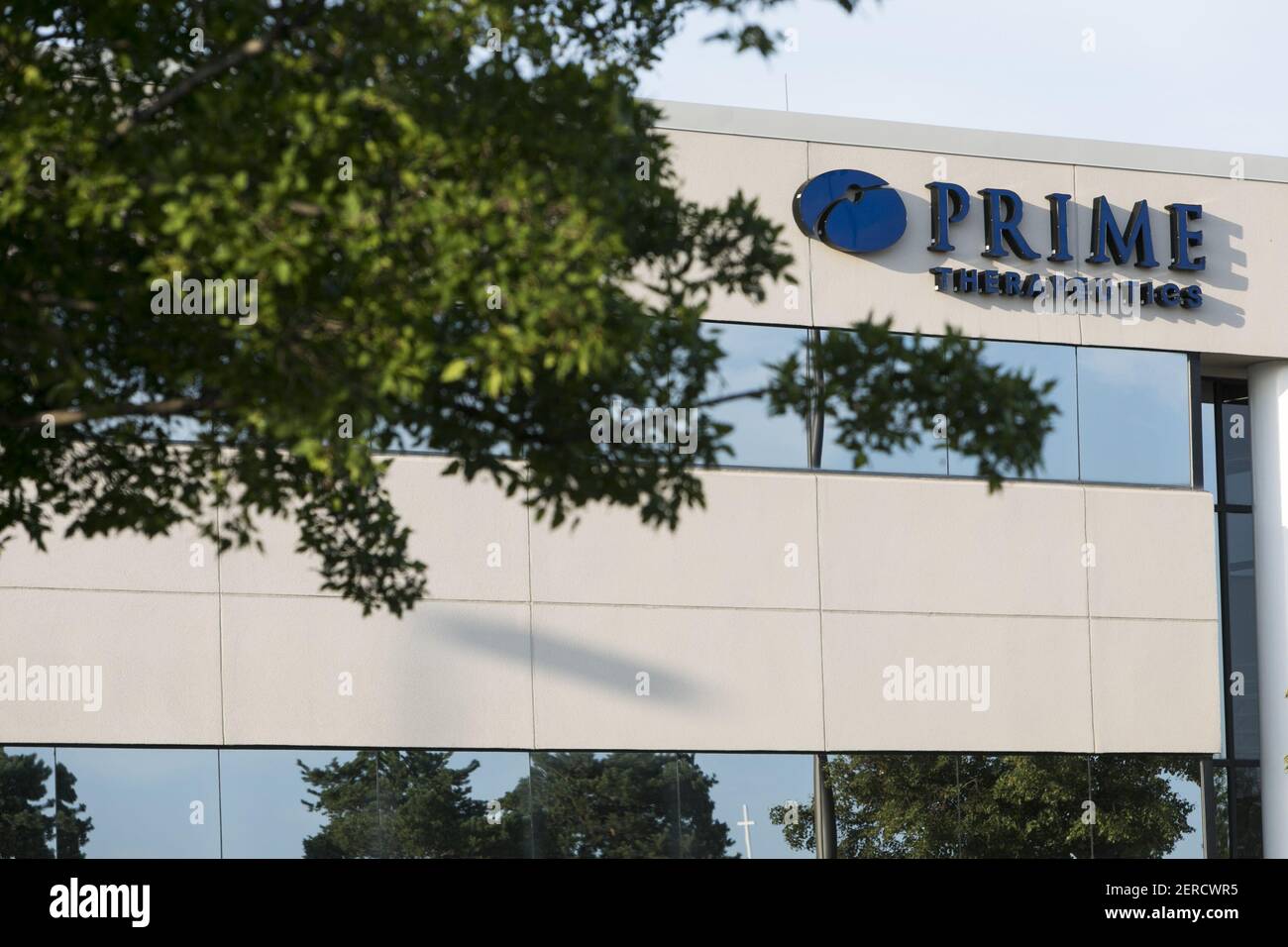 A logo sign outside of a facility occupied by Prime Therapeutics in Omaha, Nebraska on June 29 ...