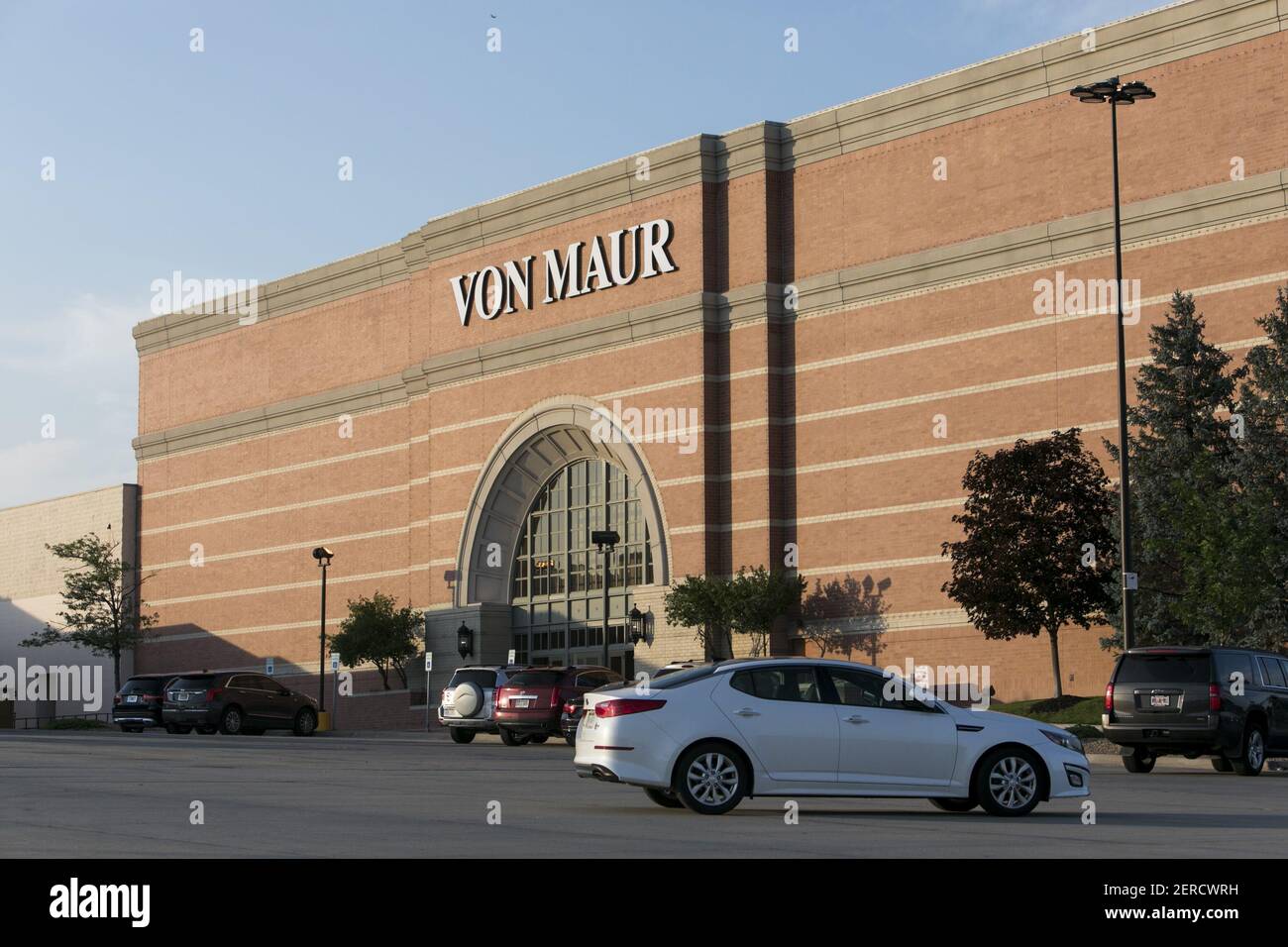 A logo sign outside of a Von Maur, Inc., retail store in Omaha ...