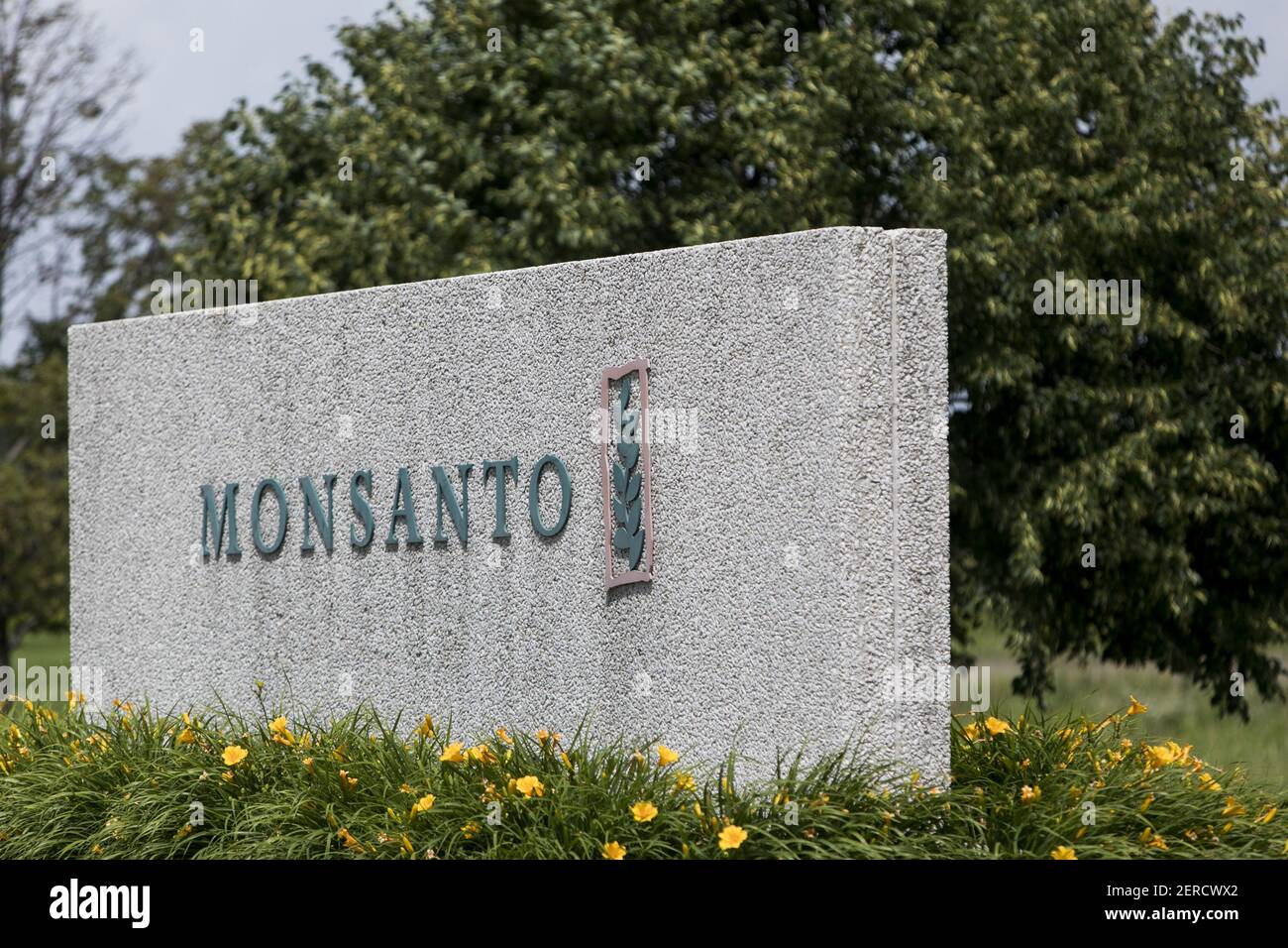A logo sign outside of a facility occupied by the Monsanto Company in ...