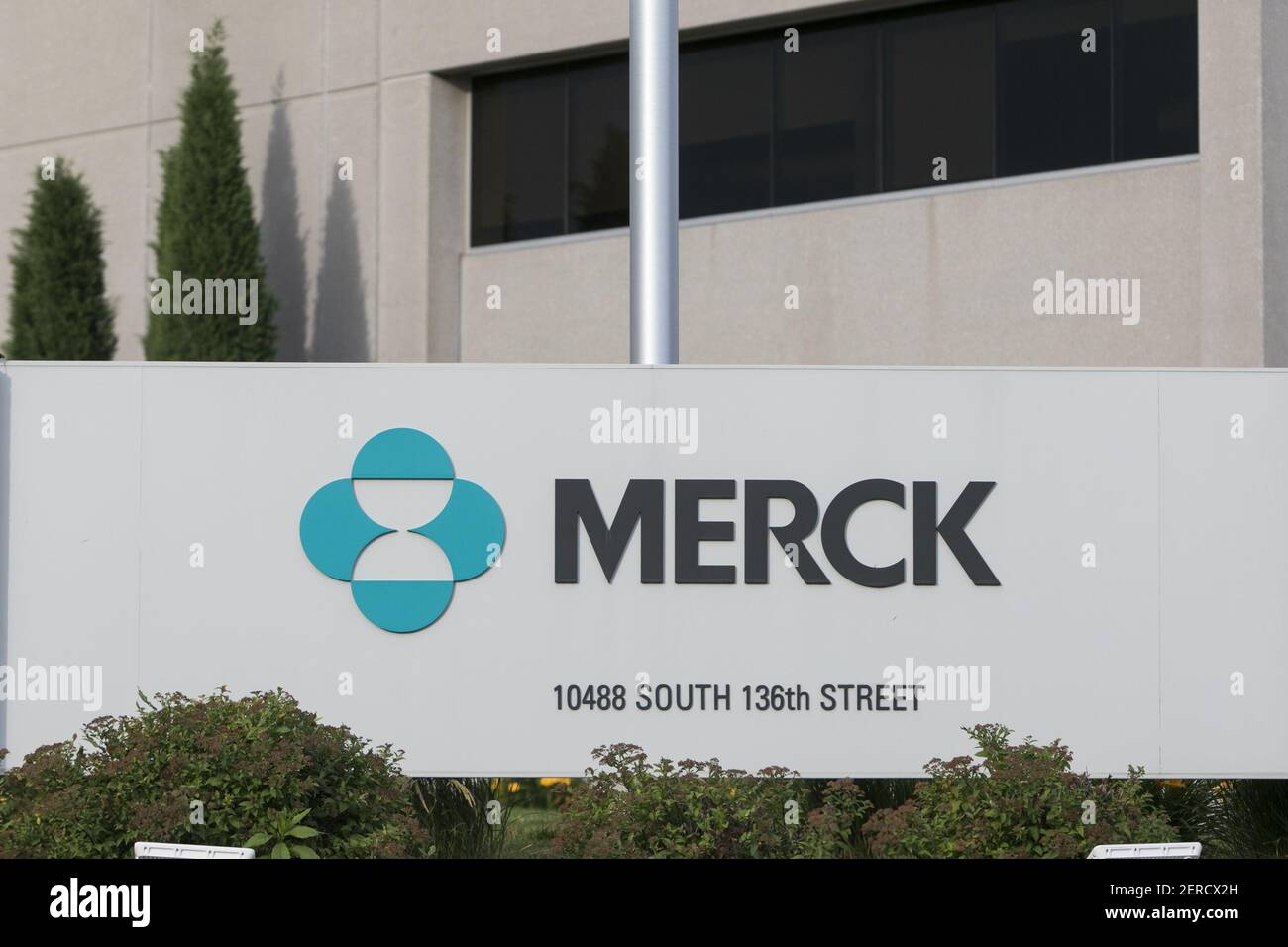 A logo sign outside of a facility occupied by Merck & Company, Inc., in ...